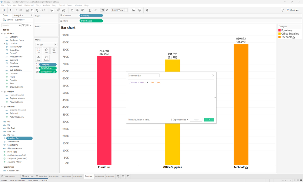 How to Switch Between Sheets Using Buttons in Tableau