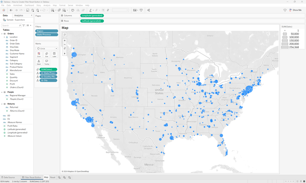 How to Create Filter Reset Button in Tableau