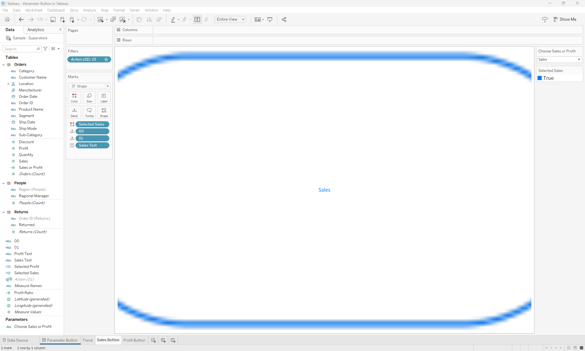 How to Create Parameter Buttons in Tableau