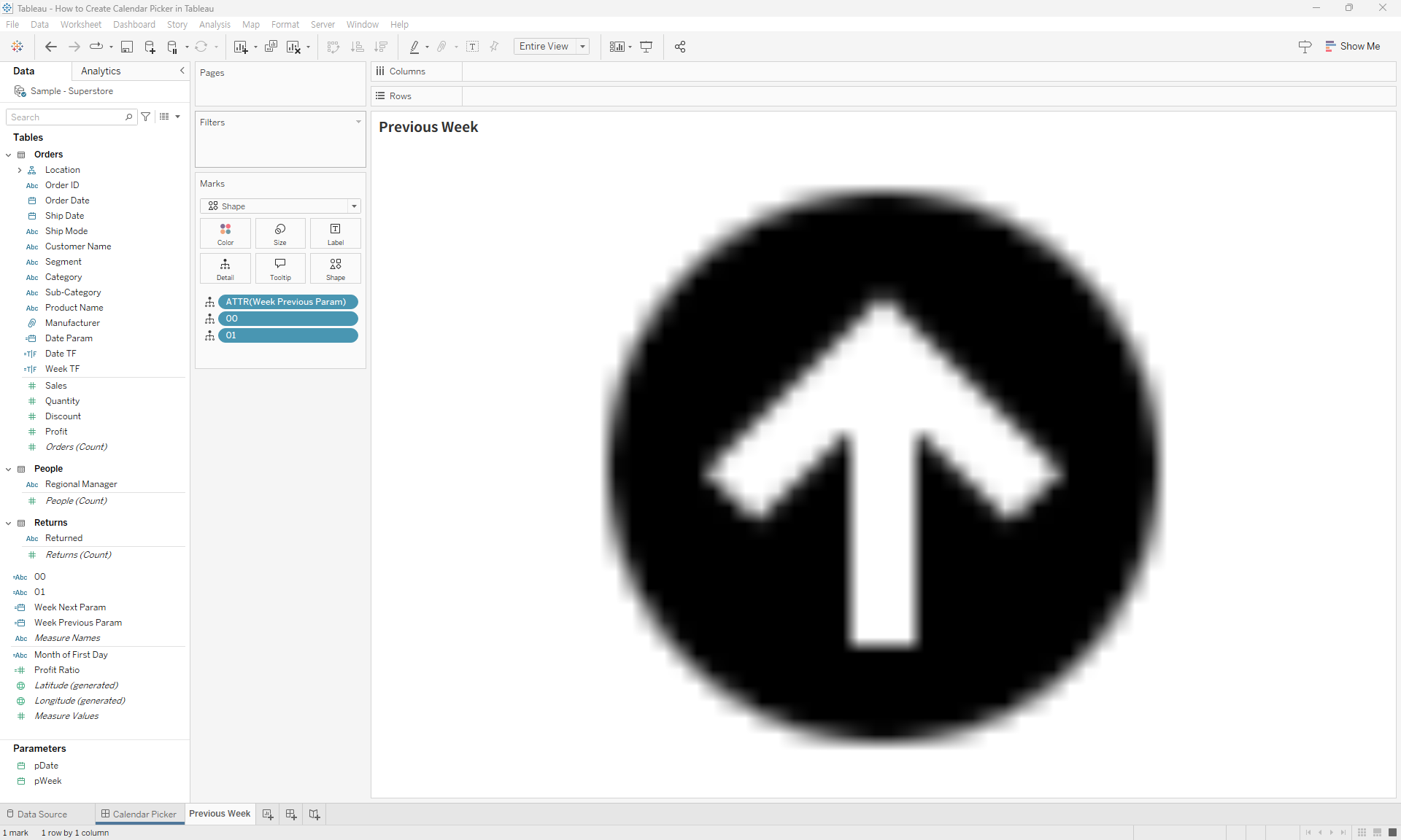 How to Create Calendar Picker in Tableau