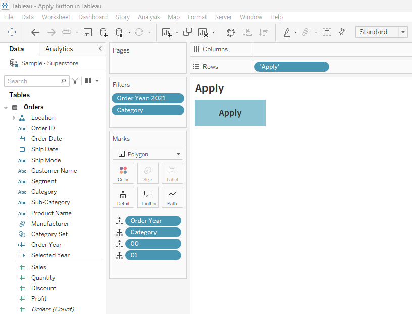 How to Create Apply Button in Tableau