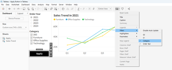 How to Create Apply Button in Tableau