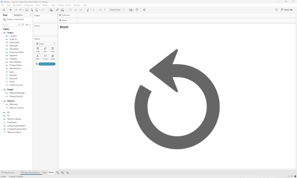 How to Create Filter Reset Button in Tableau