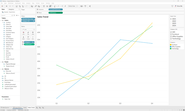 How To Create Apply Button In Tableau